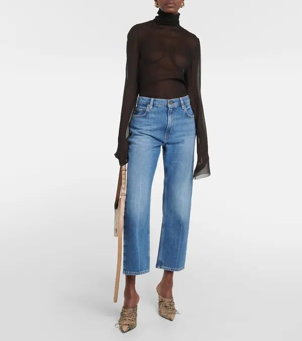 FRAME 70's Cropped Bootcut Jeans In Bernadette Wash