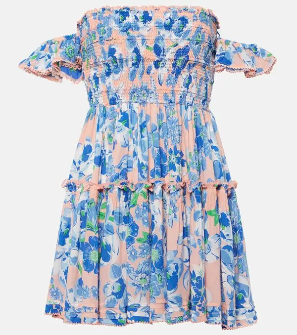 Poupette St Barth Aurora Floral Minidress - Pink