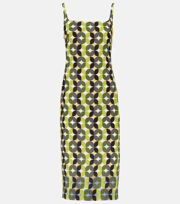 Dries Van Noten Printed Crepe Midi Dress - Multicoloured