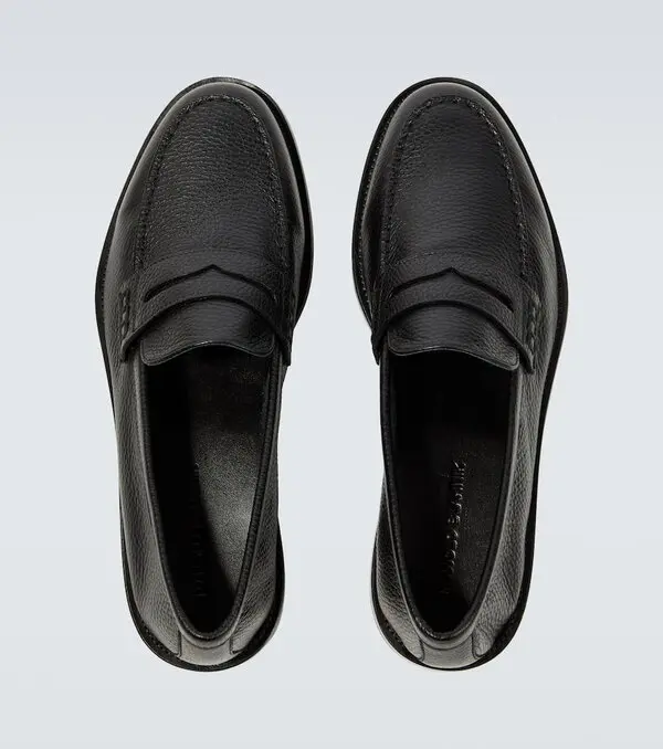 Manolo Blahnik Perry Leather Penny Loafers