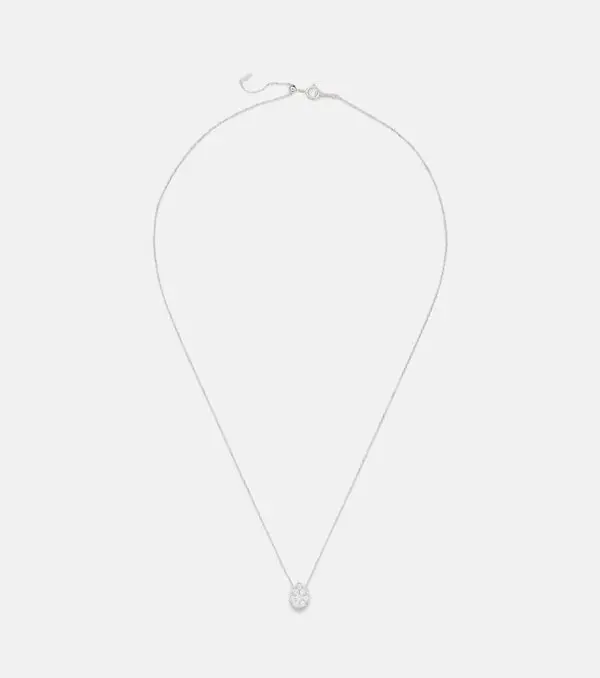 PERSEE Floating Diamond White Gold Necklace - Silver