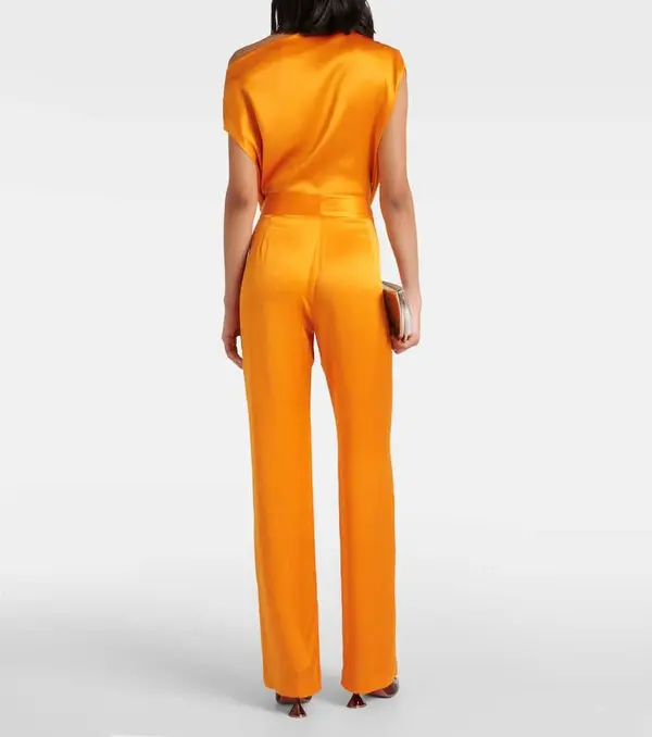 THE SEI High-rise Wide-leg Silk Pants