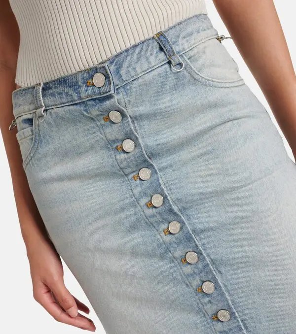 COURREGES Multiflex Denim Midi Skirt