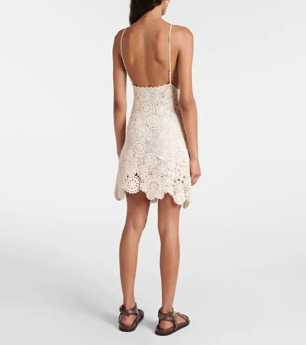 Staud Mini Whimsy Crochet Cotton Minidress