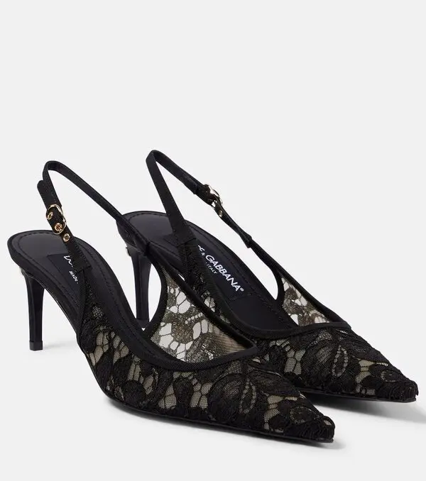 Dolce & Gabbana Lace Slingback Pumps