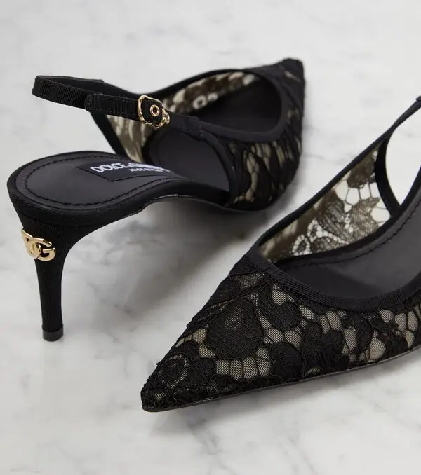 Dolce & Gabbana Lace Slingback Pumps