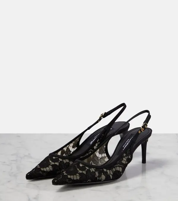 Dolce & Gabbana Lace Slingback Pumps