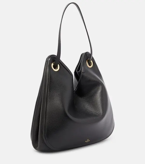 Valentino Garavani Vlogo Moon Medium Leather Tote Bag - Black