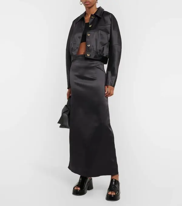 GANNI Satin Maxi Skirt