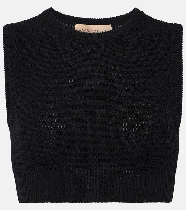 AYA MUSE Ribbed-knit Crop Top