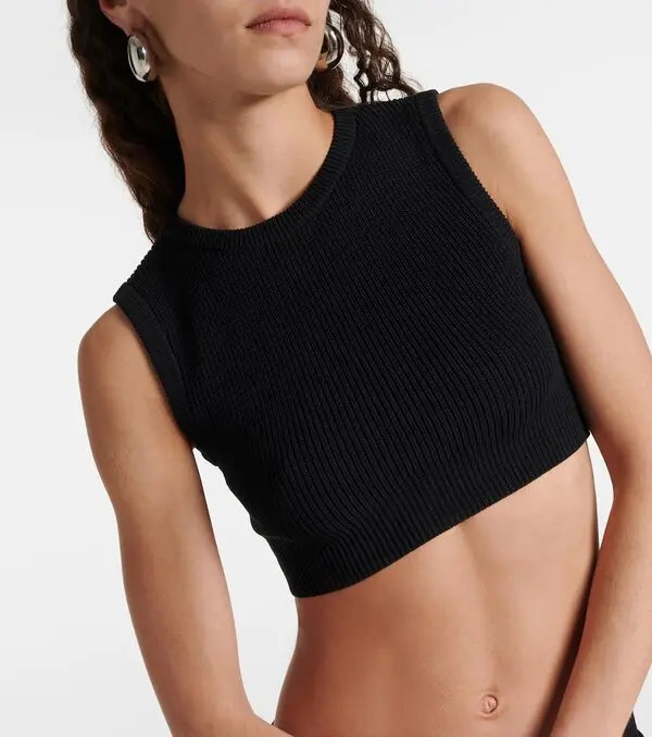 AYA MUSE Ribbed-knit Crop Top
