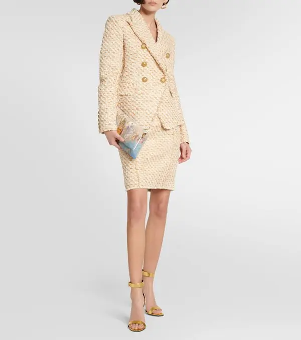 Balmain High-rise Tweed Miniskirt