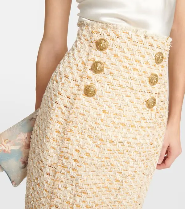 Balmain High-rise Tweed Miniskirt
