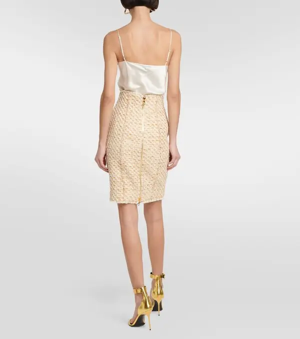 Balmain High-rise Tweed Miniskirt