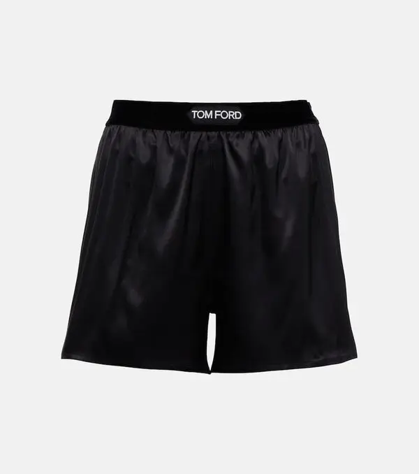 TOM FORD Silk-blend Shorts - Black