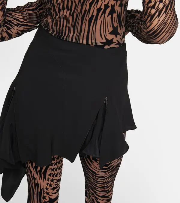MUGLER Asymmetrical High-rise Mini Skirt