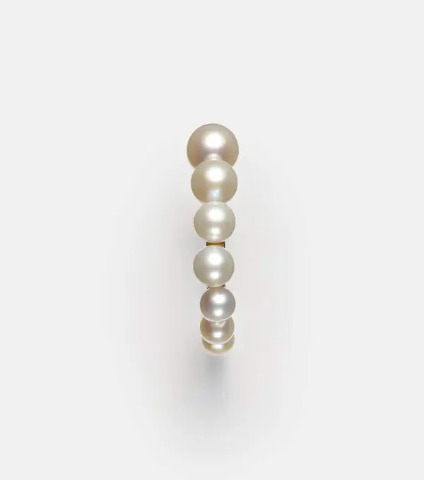 Sophie Bille Brahe Petit Boucle De Perle Hoop Earring - White