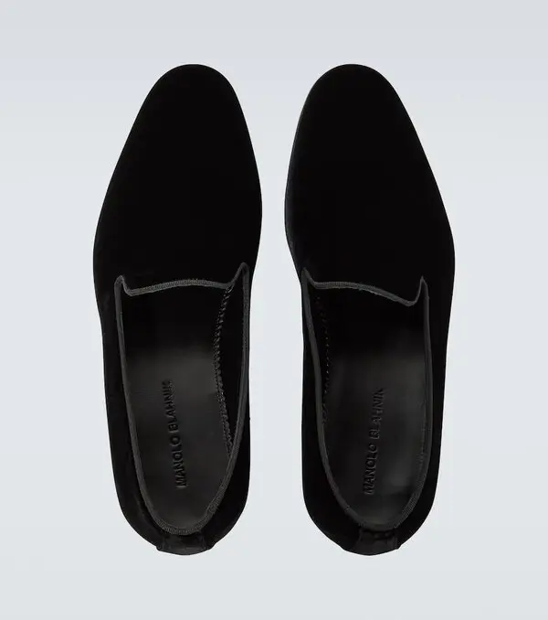 Manolo Blahnik Mario Velvet Loafers