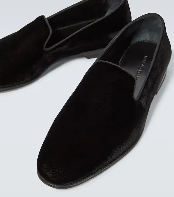 Manolo Blahnik Mario Velvet Loafers