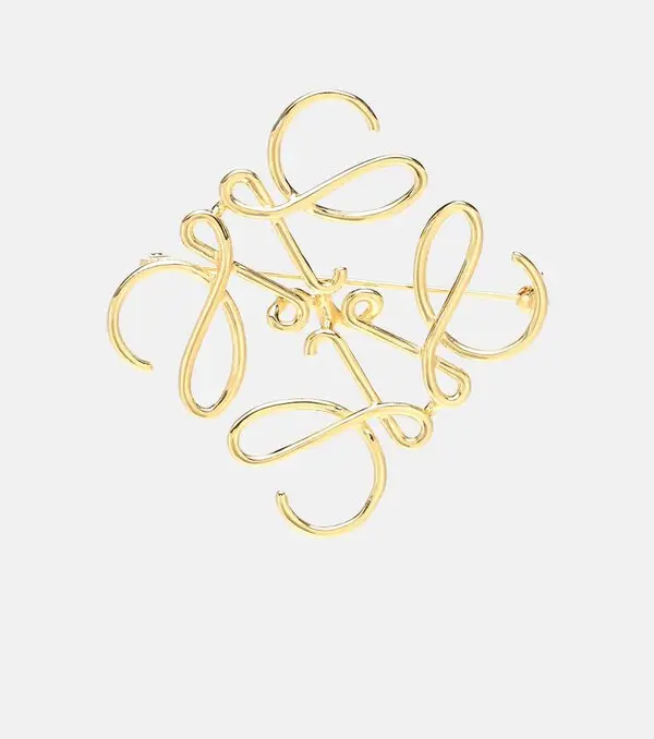 Loewe Anagram Brooch - Gold