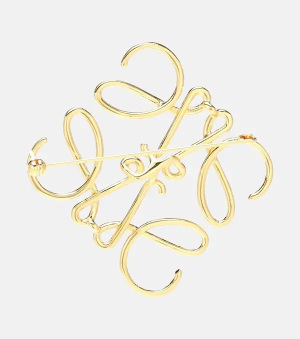 Loewe Anagram Brooch - Gold