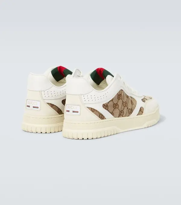 Gucci Re-web Gg Canvas Lace-up Sneakers - White