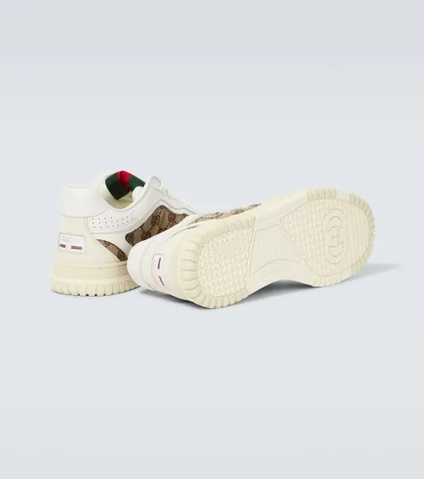 Gucci Re-web Gg Canvas Lace-up Sneakers - White