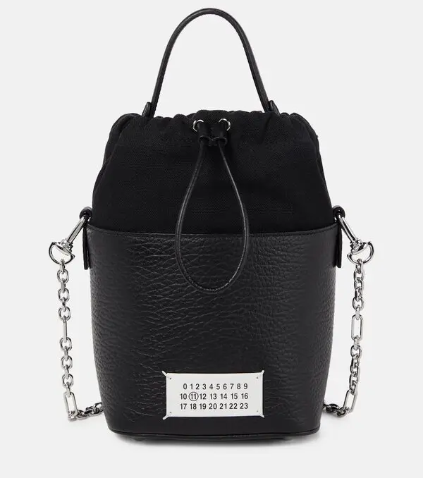 MAISON MARGIELA 5ac Leather Bucket Bag - Black