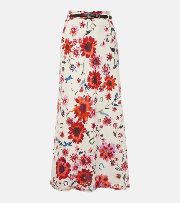 Dorothee Schumacher Floral Linen Midi Skirt - Multicoloured