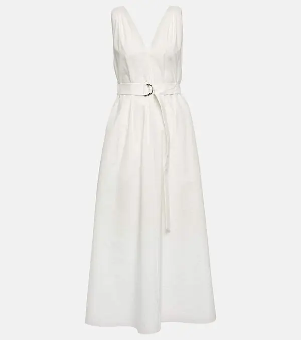 Brunello Cucinelli Pleated Maxi Dress - White