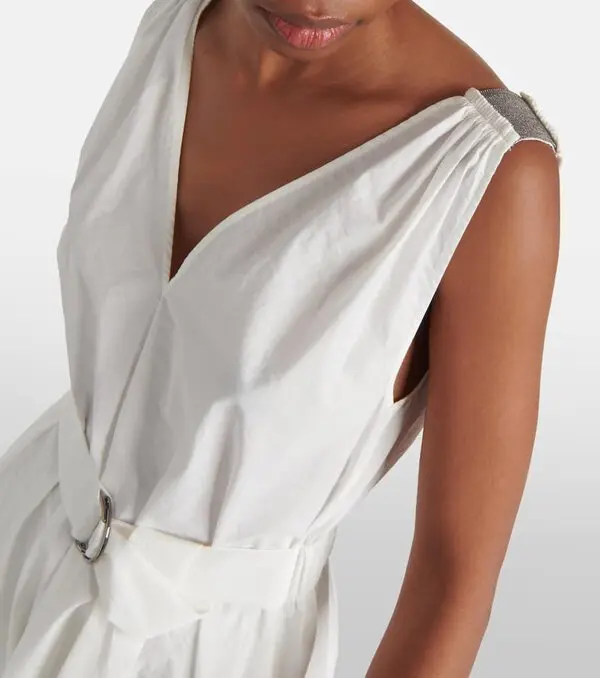 Brunello Cucinelli Pleated Maxi Dress - White
