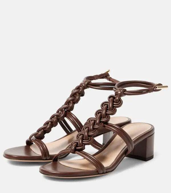 GIANVITO ROSSI Capua 45 Braided Leather Sandals