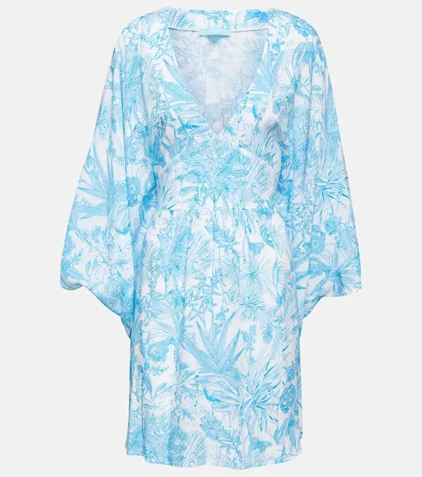 Melissa Odabash Grace Floral Minidress - Blue