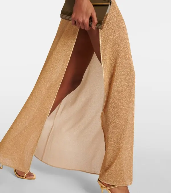 Oseree Lumiere Metallic Maxi Dress