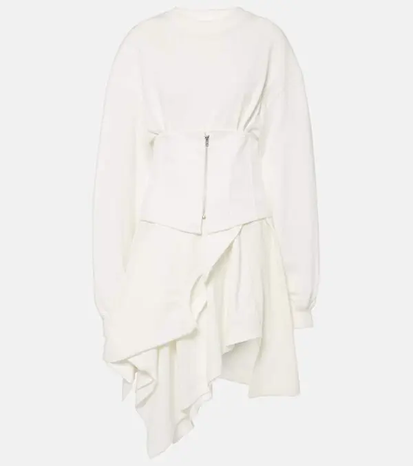 Acne Studios Asymmetric Cotton Jersey Corset Dress