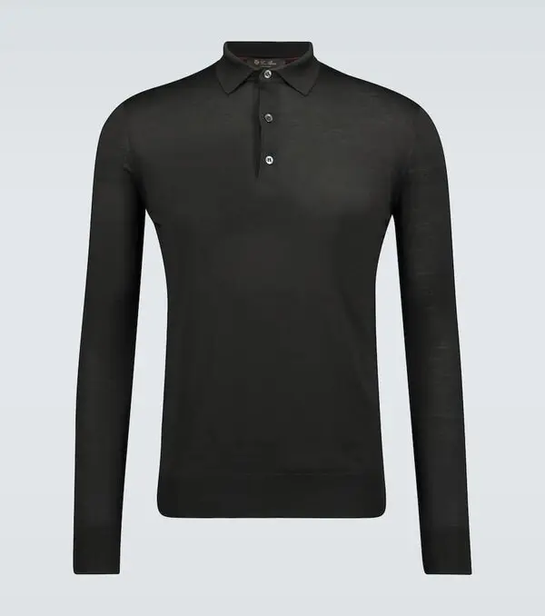 Loro Piana Ml Long-sleeved Wool Polo Shirt - Brown