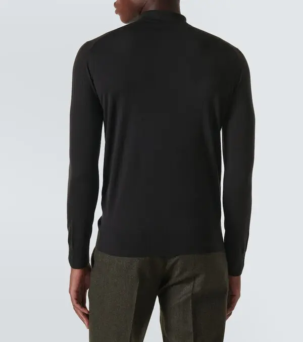 Loro Piana Ml Long-sleeved Wool Polo Shirt - Brown