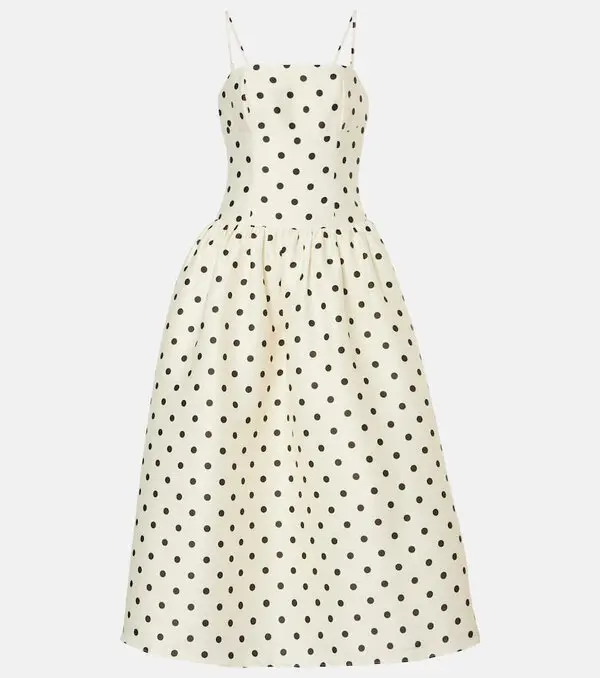SELF-PORTRAIT Polka Dot Taffeta Corset Dress