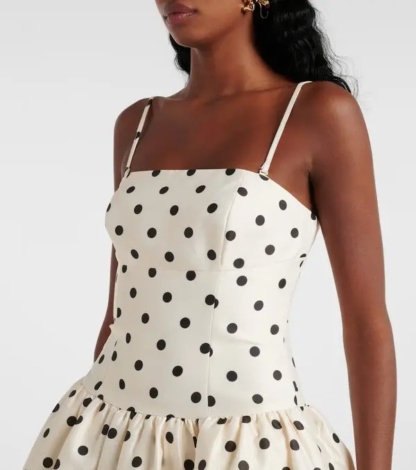 SELF-PORTRAIT Polka Dot Taffeta Corset Dress