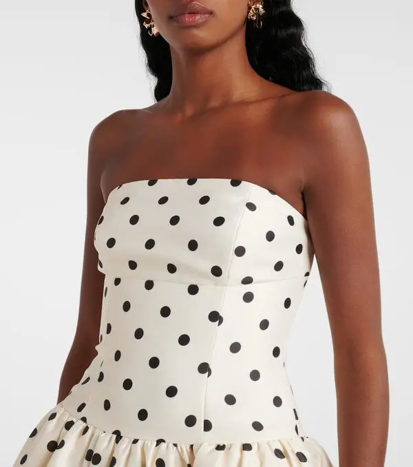 SELF-PORTRAIT Polka Dot Taffeta Corset Dress