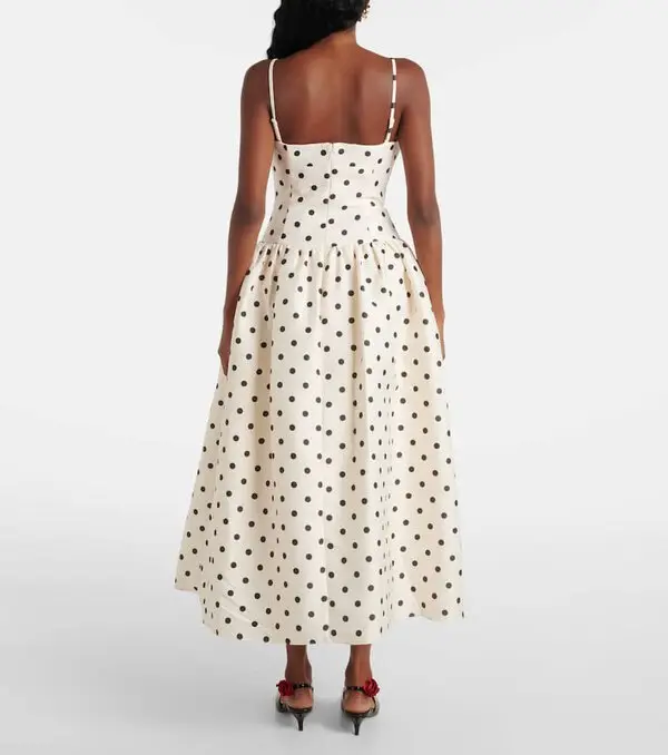 SELF-PORTRAIT Polka Dot Taffeta Corset Dress