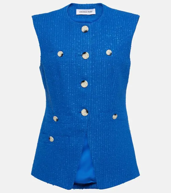 Veronica Beard Tamara Cotton-blend Tweed Vest