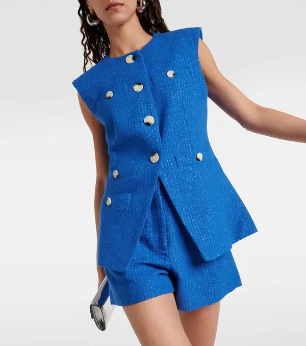 Veronica Beard Tamara Cotton-blend Tweed Vest