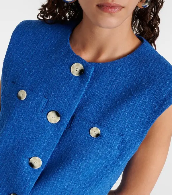 Veronica Beard Tamara Cotton-blend Tweed Vest