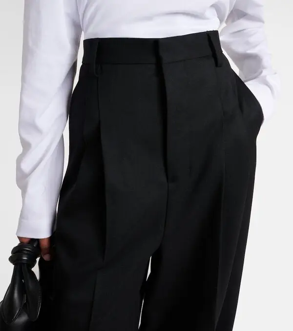 AMI Paris High-rise Wool Wide-leg Pants