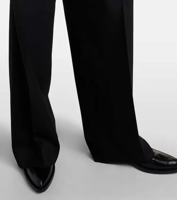 AMI Paris High-rise Wool Wide-leg Pants