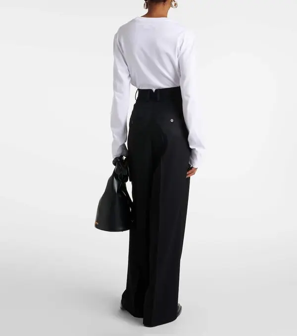 AMI Paris High-rise Wool Wide-leg Pants