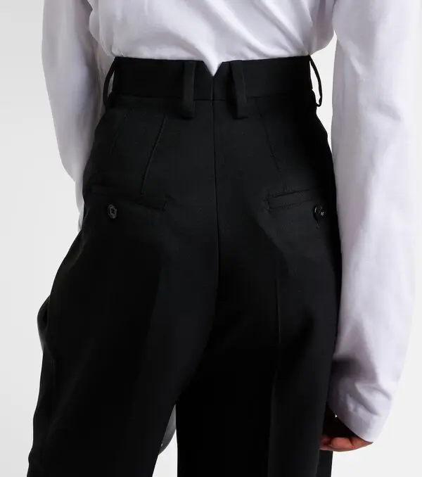 AMI Paris High-rise Wool Wide-leg Pants
