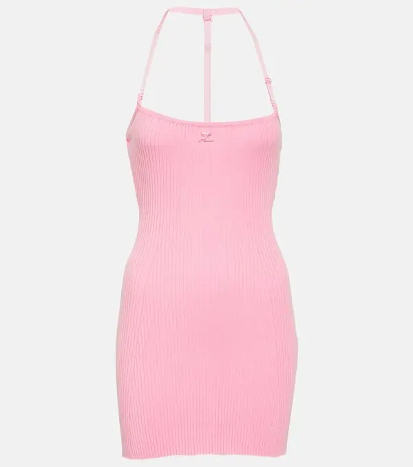 COURREGES Ribbed-knit Mini Dress