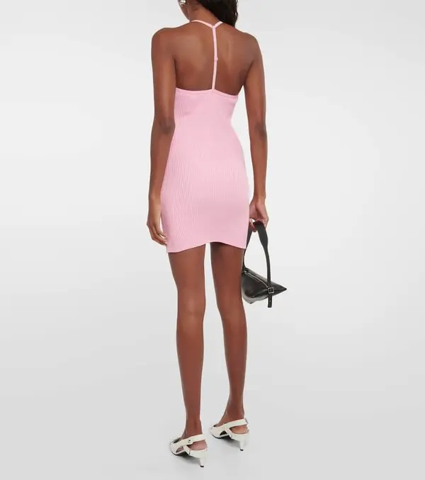 COURREGES Ribbed-knit Mini Dress